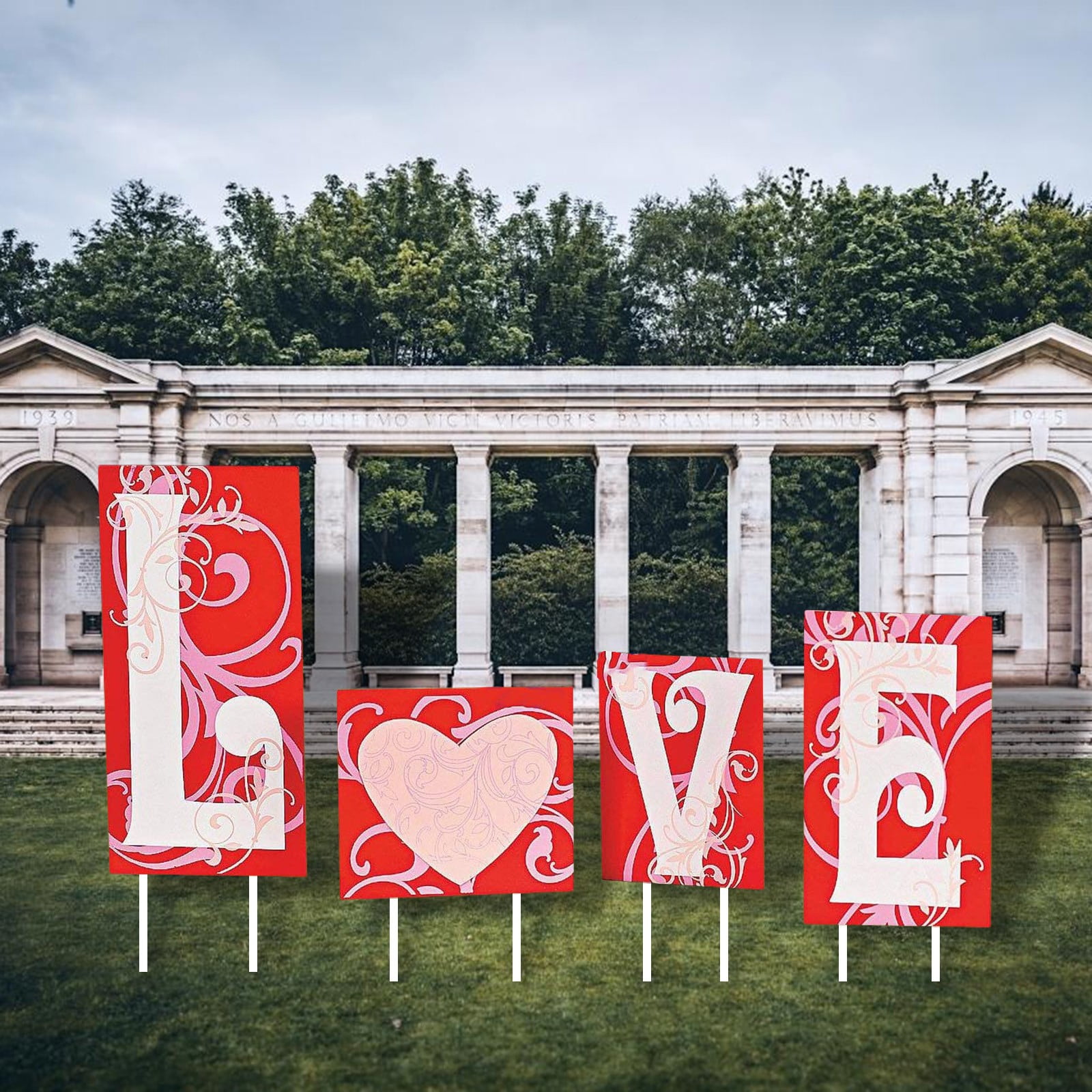 4PC Valentine's Day Yard Signs Decorations,Spelling of Love Letters ...