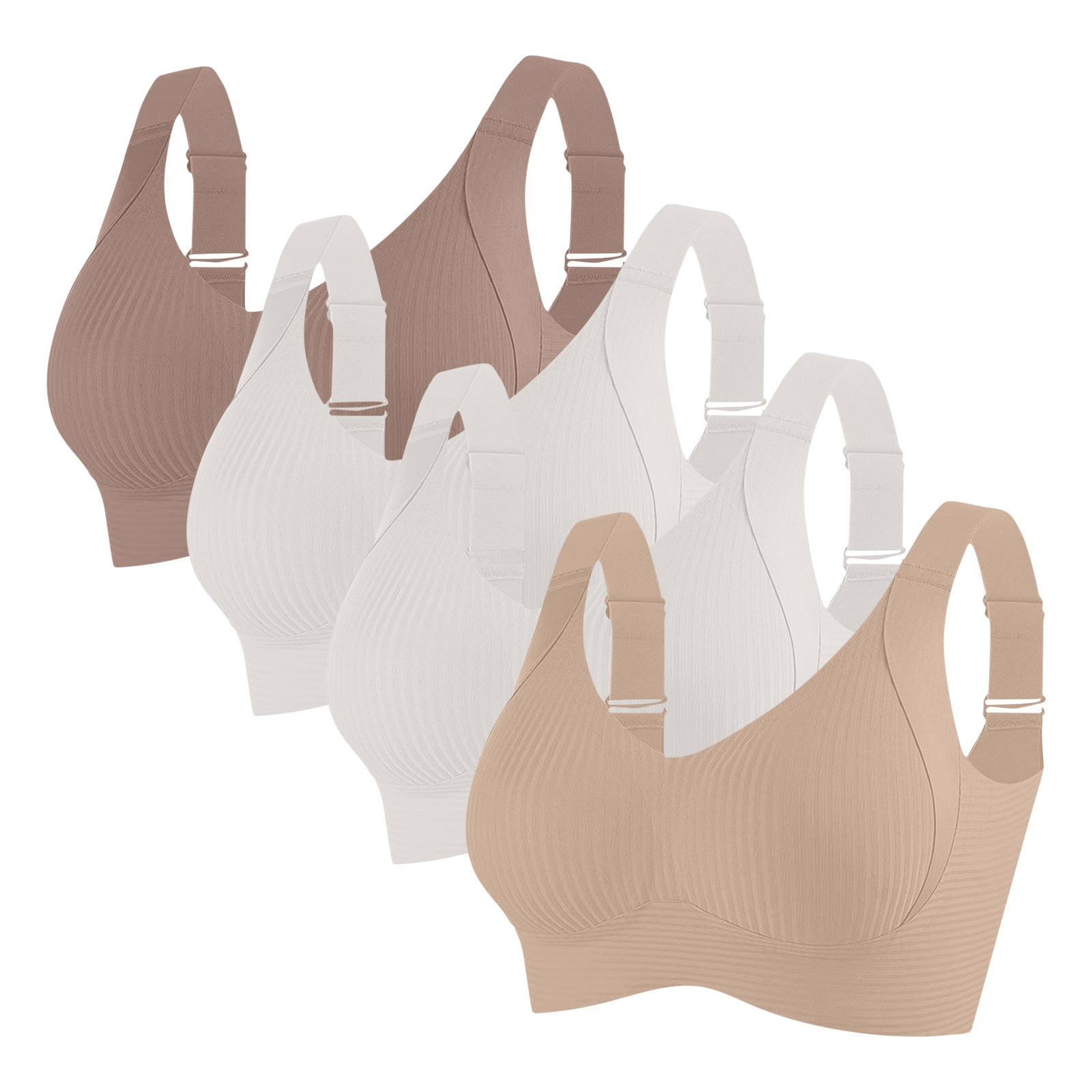4PC Women's Anti-Sagging Wireless Bra - Invisible Lift Full Coverage ...