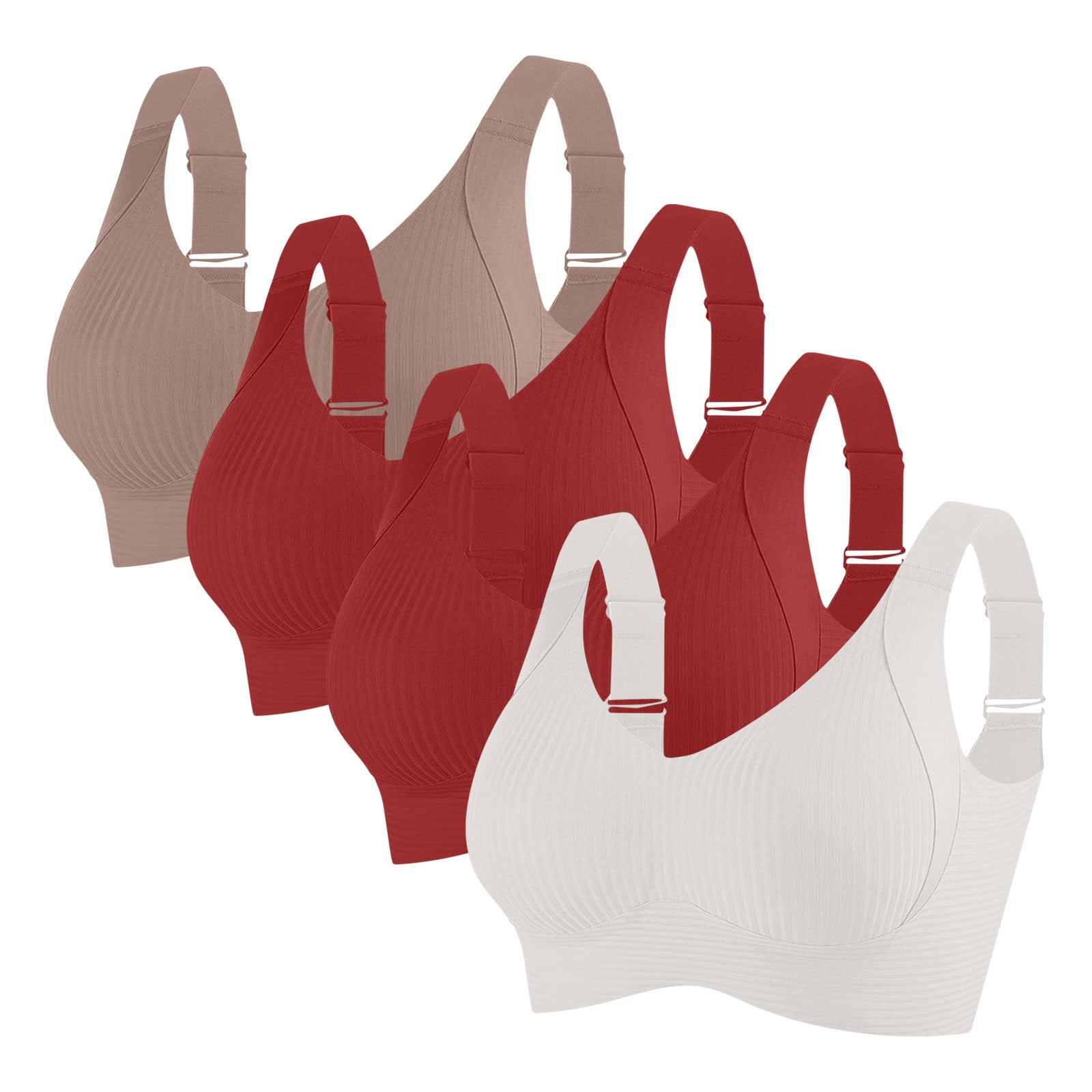 4PC Women's Anti-Sagging Wireless Bra - Invisible Lift Full Coverage ...