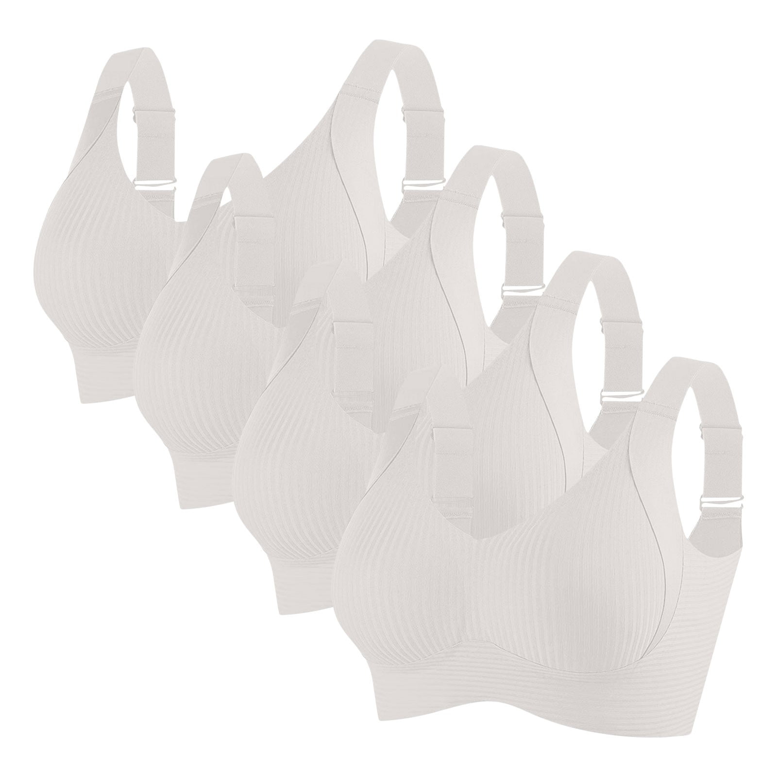 4PC Women's Anti-Sagging Wireless Bra - Invisible Lift Full Coverage ...