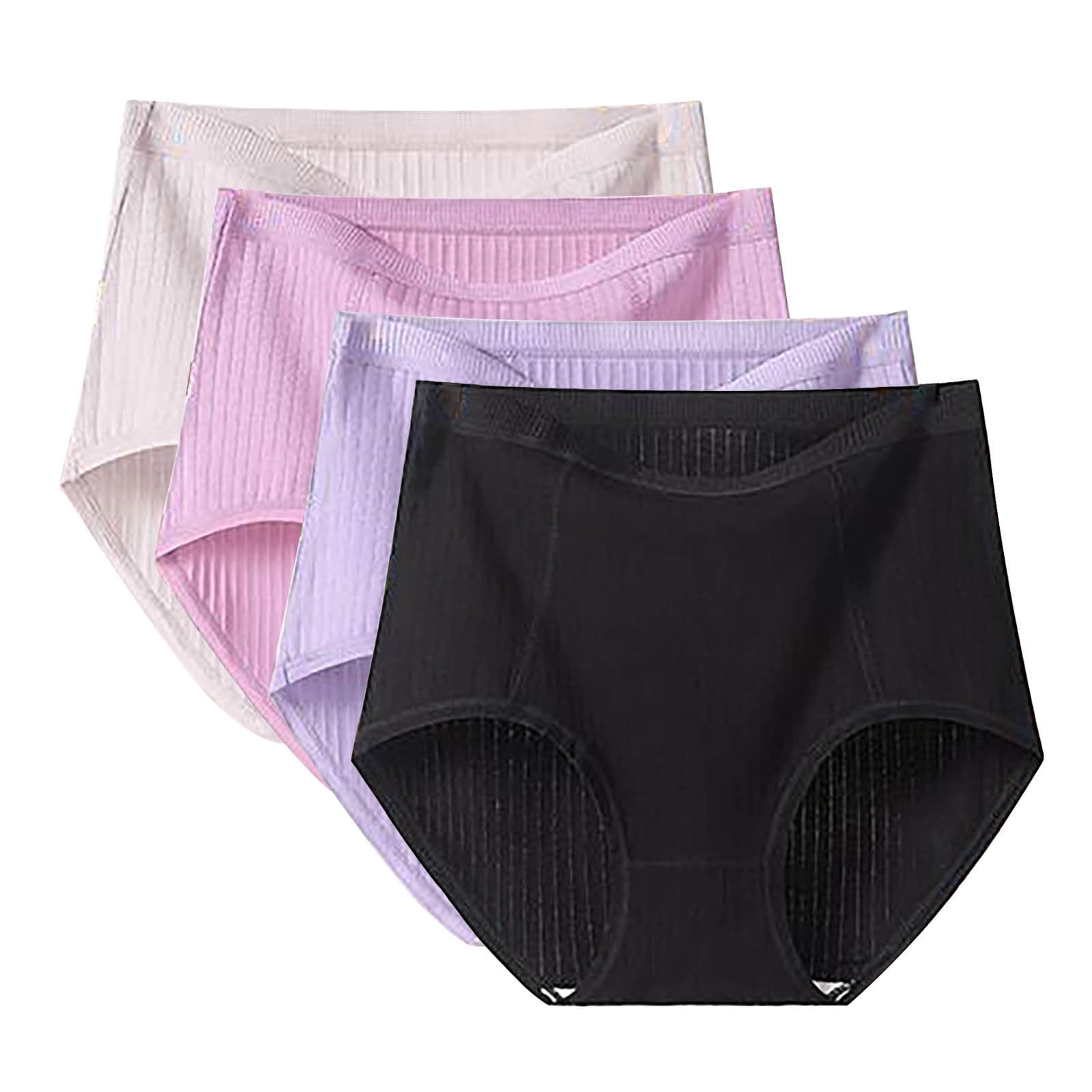 4PC Women's Plus Size Briefs XL 6XL High Waisted Briefs Ladies ...