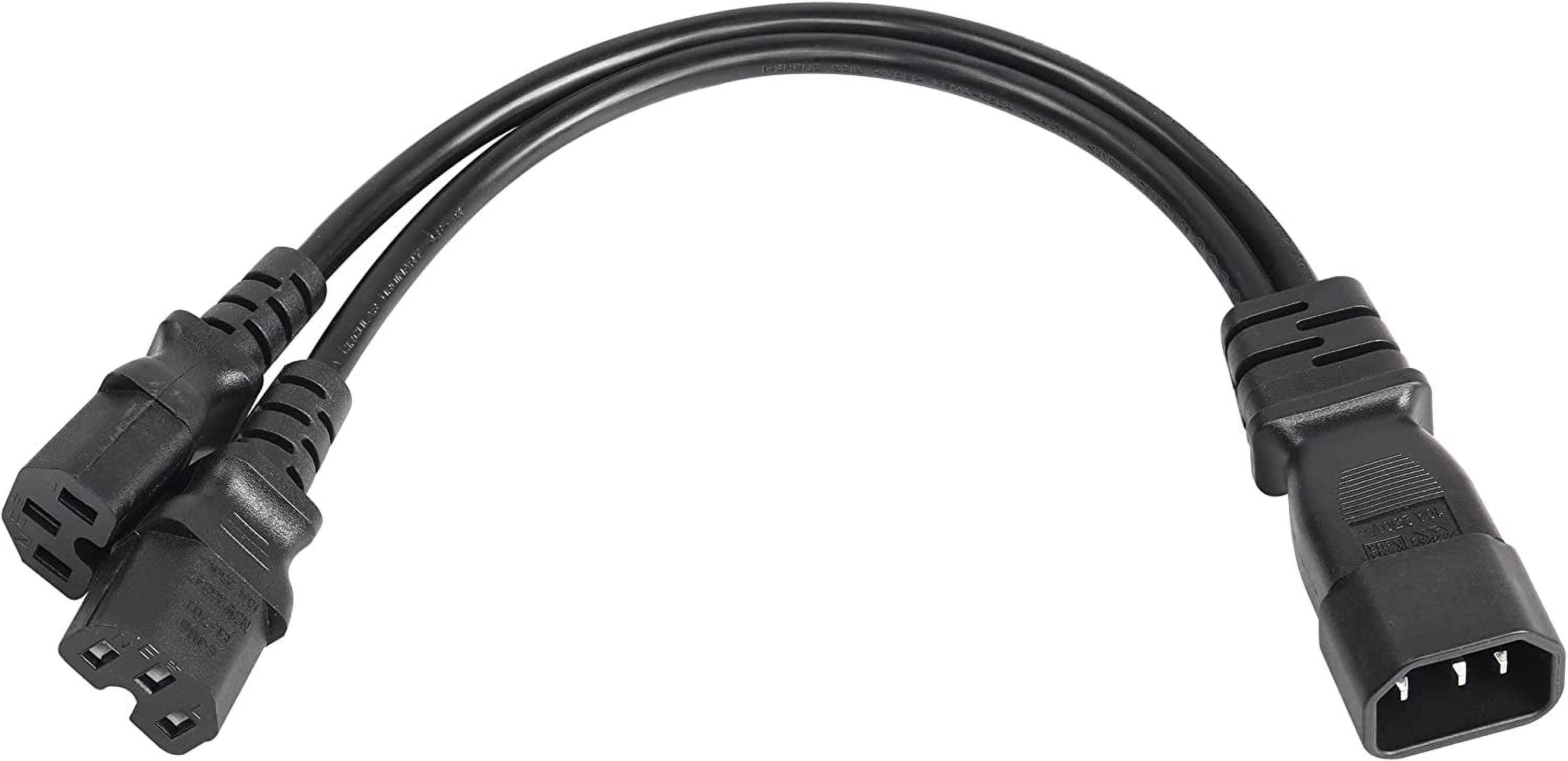 4PCS 0.3m IEC 320 C14 to Dual IEC 320 C15 Female Splitter Extension ...