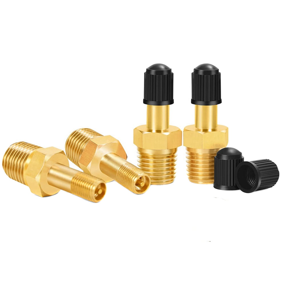 4PCS 1/4Inch Male NPT Tank Valve Brass Schrader Valve with Standard ...