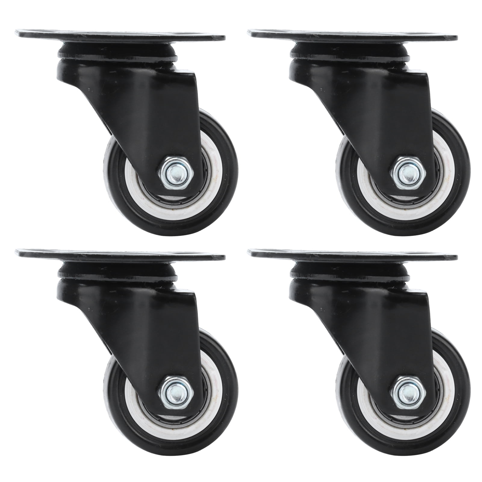 4PCS 1.5 Inch Heavy Duty Silent Casters - Stainless Steel Plastic ...