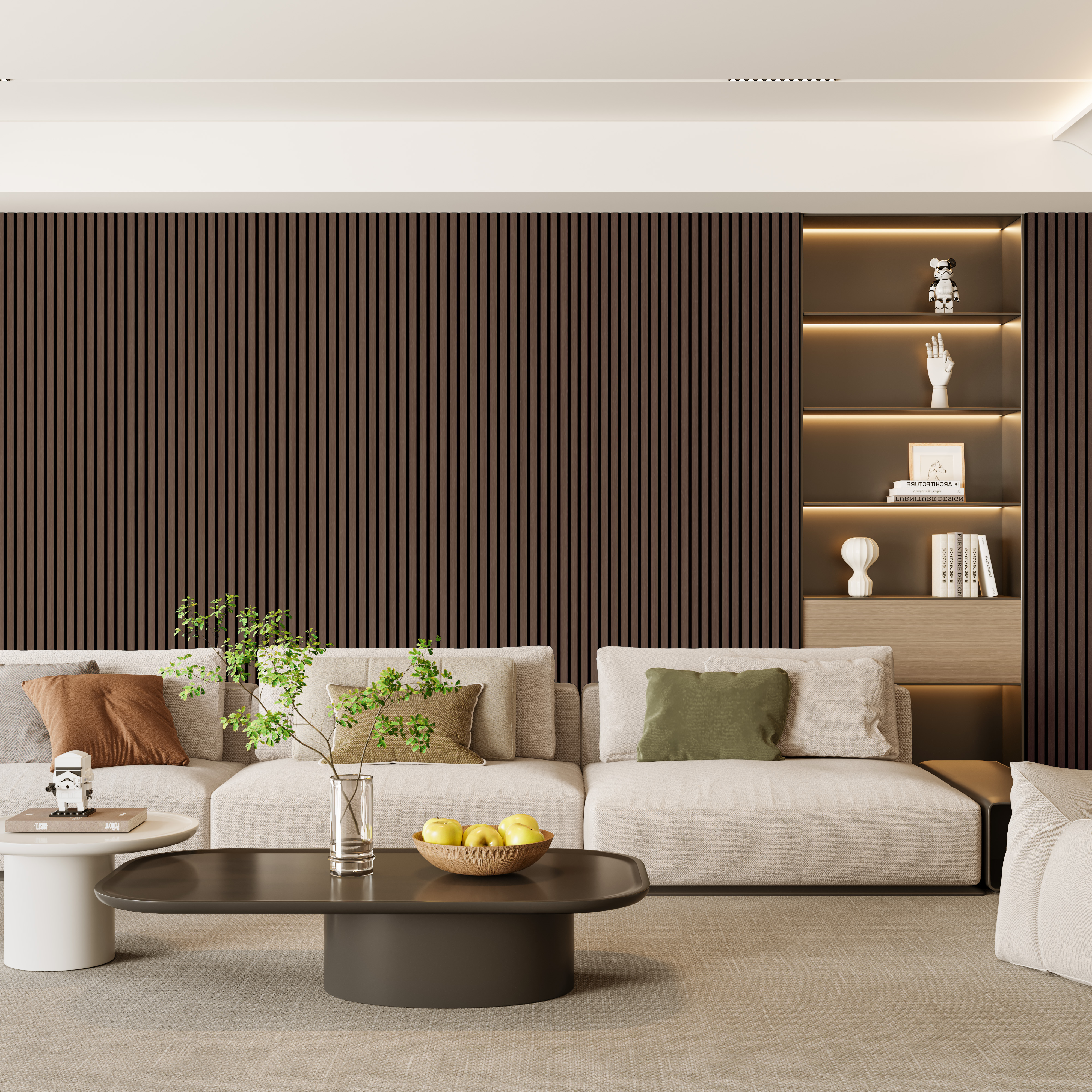 4PCS 106.3''x12.6'' Wood Slat Acoustic Wall Paneling for Interior and ...