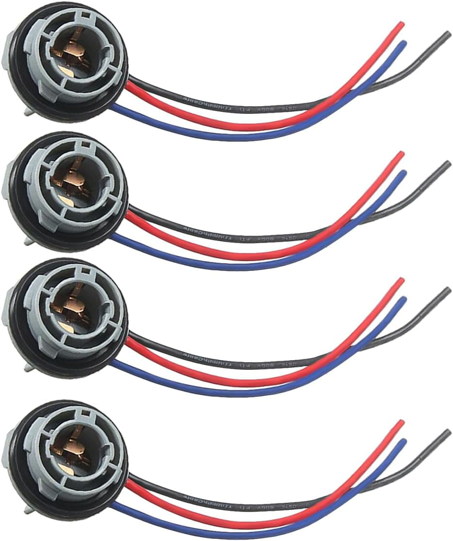 4PCS 1157 LED Bulb Socket Plug, Waterproof Turn Signal Brake Light Tail ...
