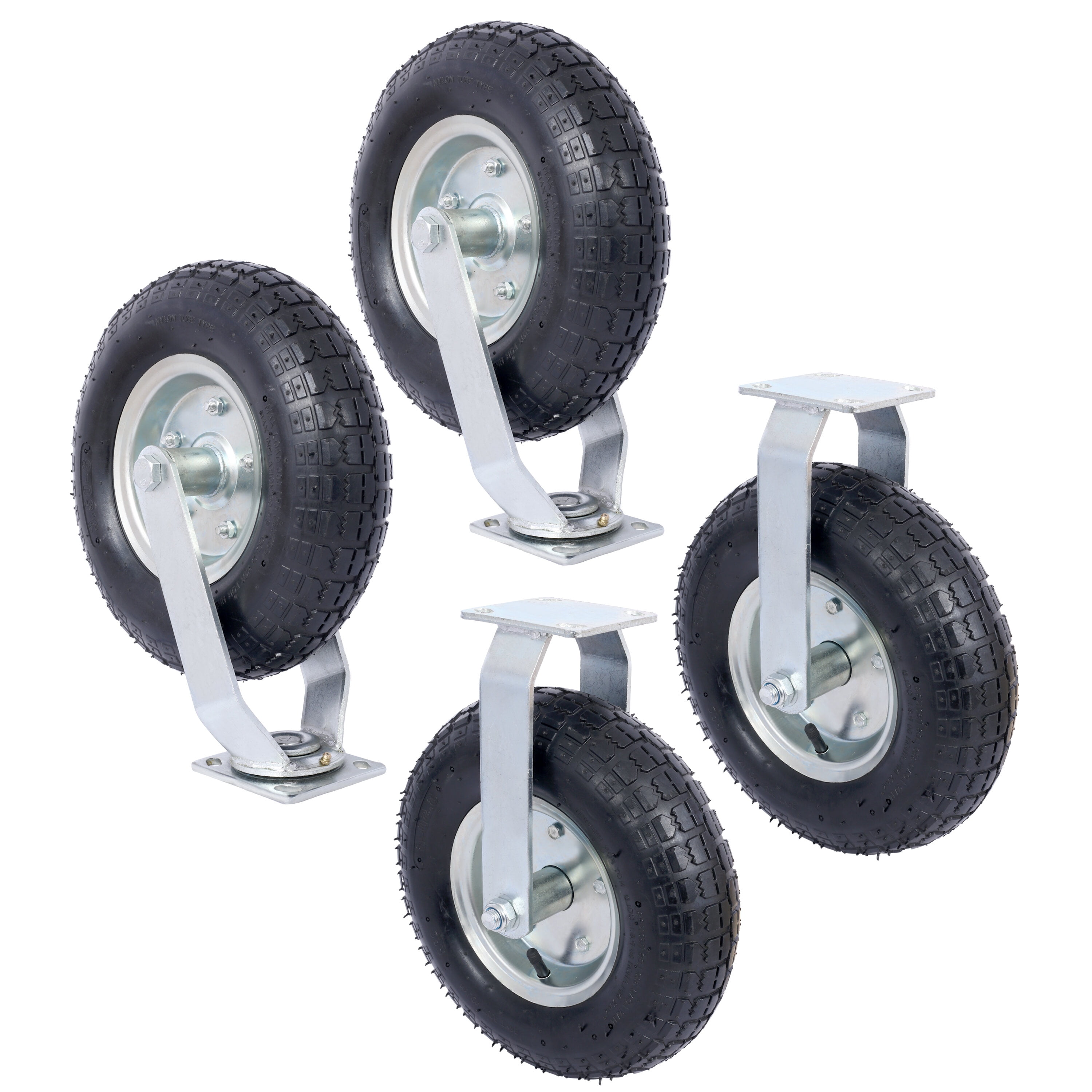 4PCS 12IN CASTER pneumatic tire(2PCS SWIVEL+2PCS RIGID), Caster Wheel ...
