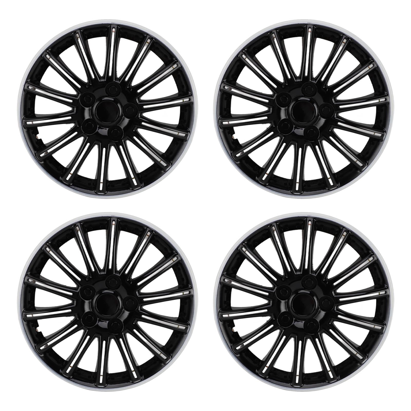 4PCS 14in Wheel Hubcap Strong Protection Sturdy Structure Black And ...