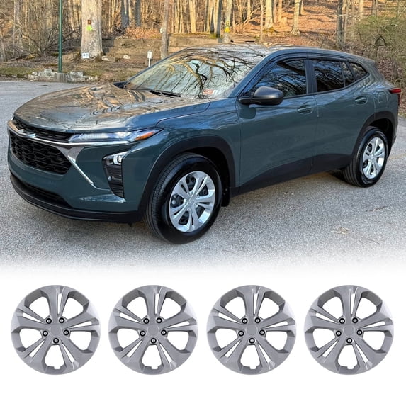 4PCS 17 inch Hubcaps for 2024-2026 Chevy Trax, Snap-On Sliver Lacquer ...