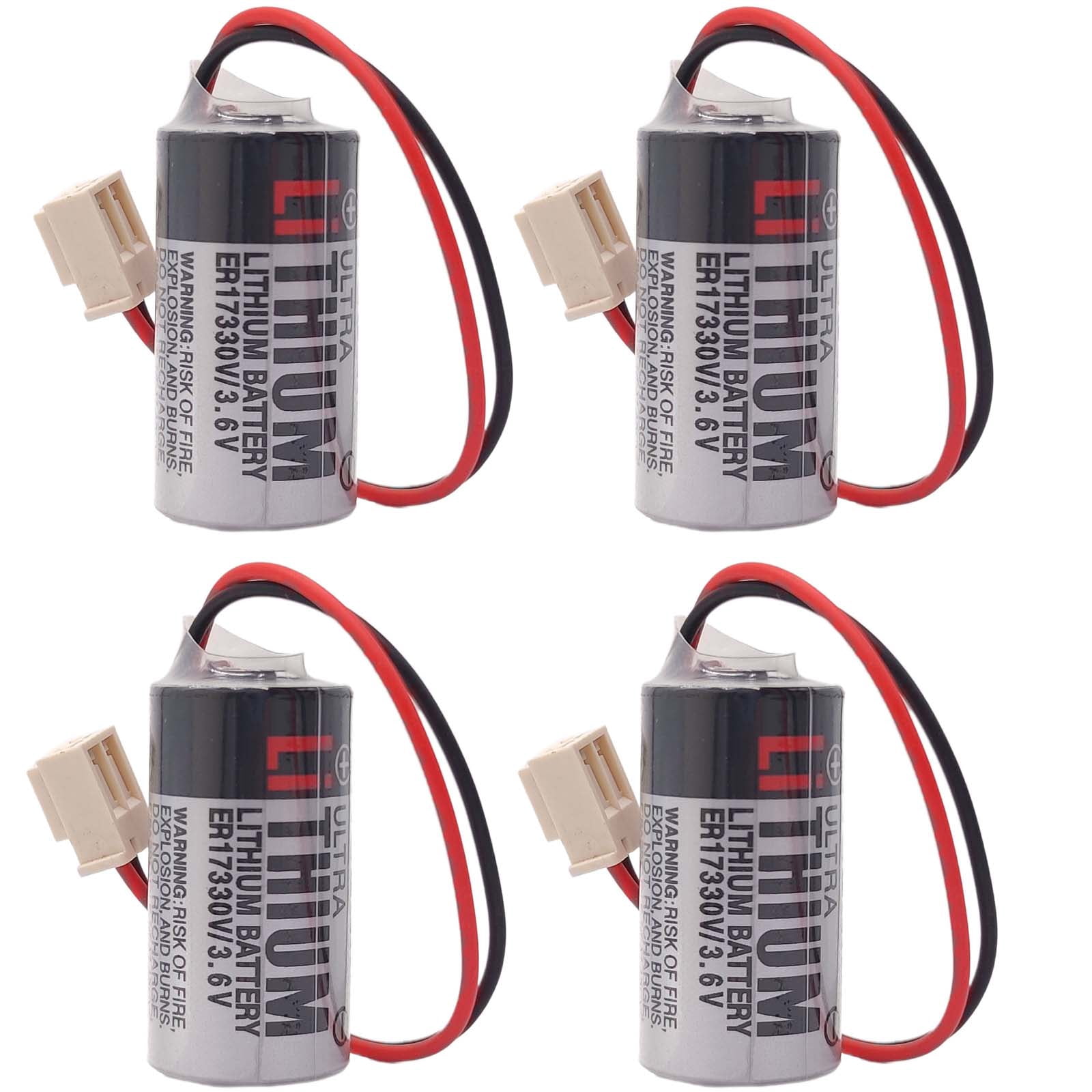4PCS 1700mAh ER17330V/3.6V battery w/ Plug for EPSON R13ZA00600300 body ...