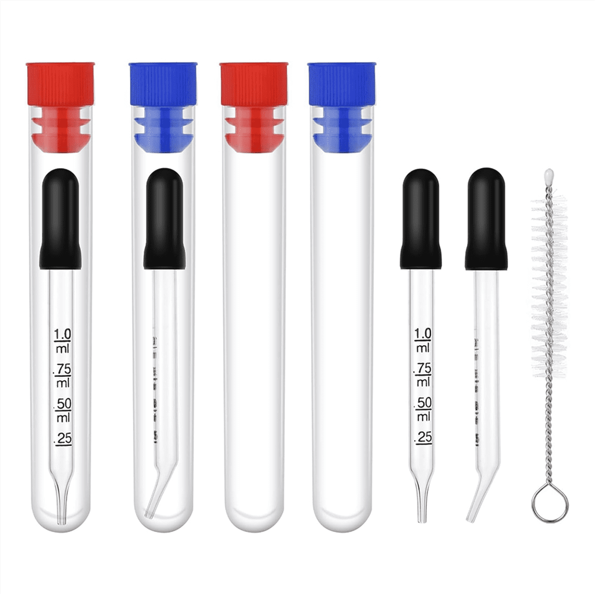 4PCS 1ml Dropper, Eye Dropper Glass with Measurements Bent & Straight ...