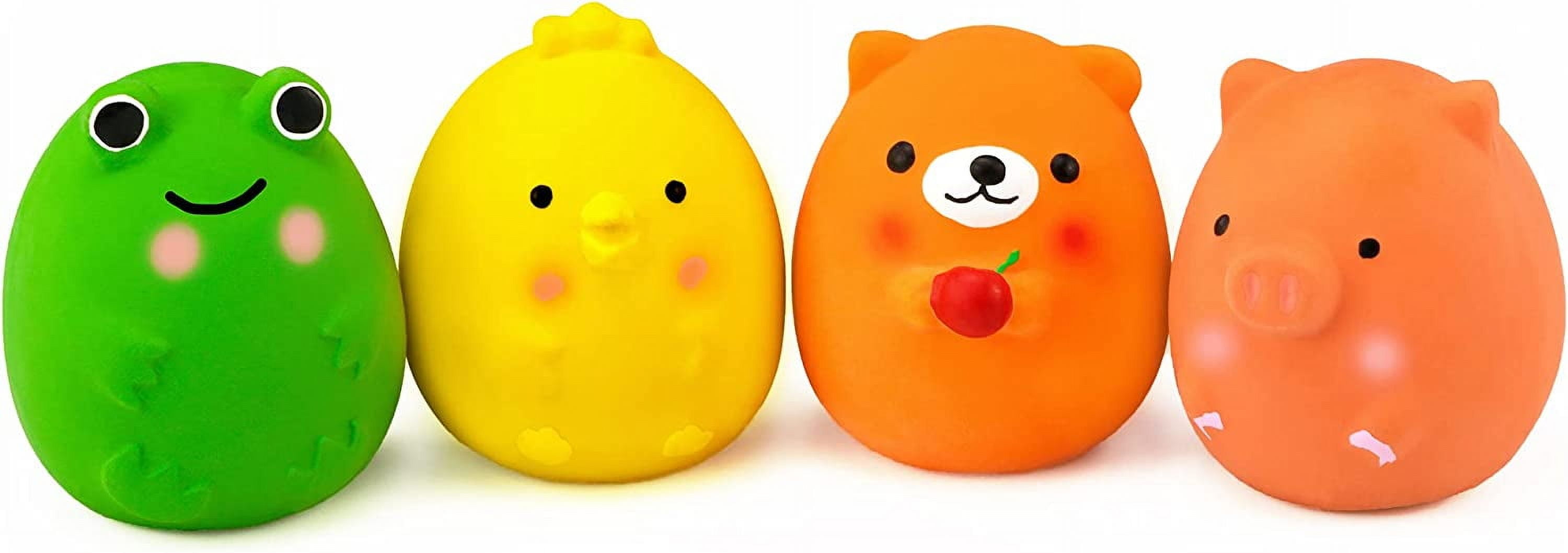 4PCS 2.4'' Latex Squeak Puppy Toys - Funny Animal Assorted Color Set ...