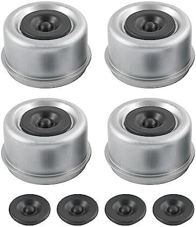 4PCS 2.44" Trailer Hub Bearing Dust Cap with Extra 4 Rubber Plugs ...