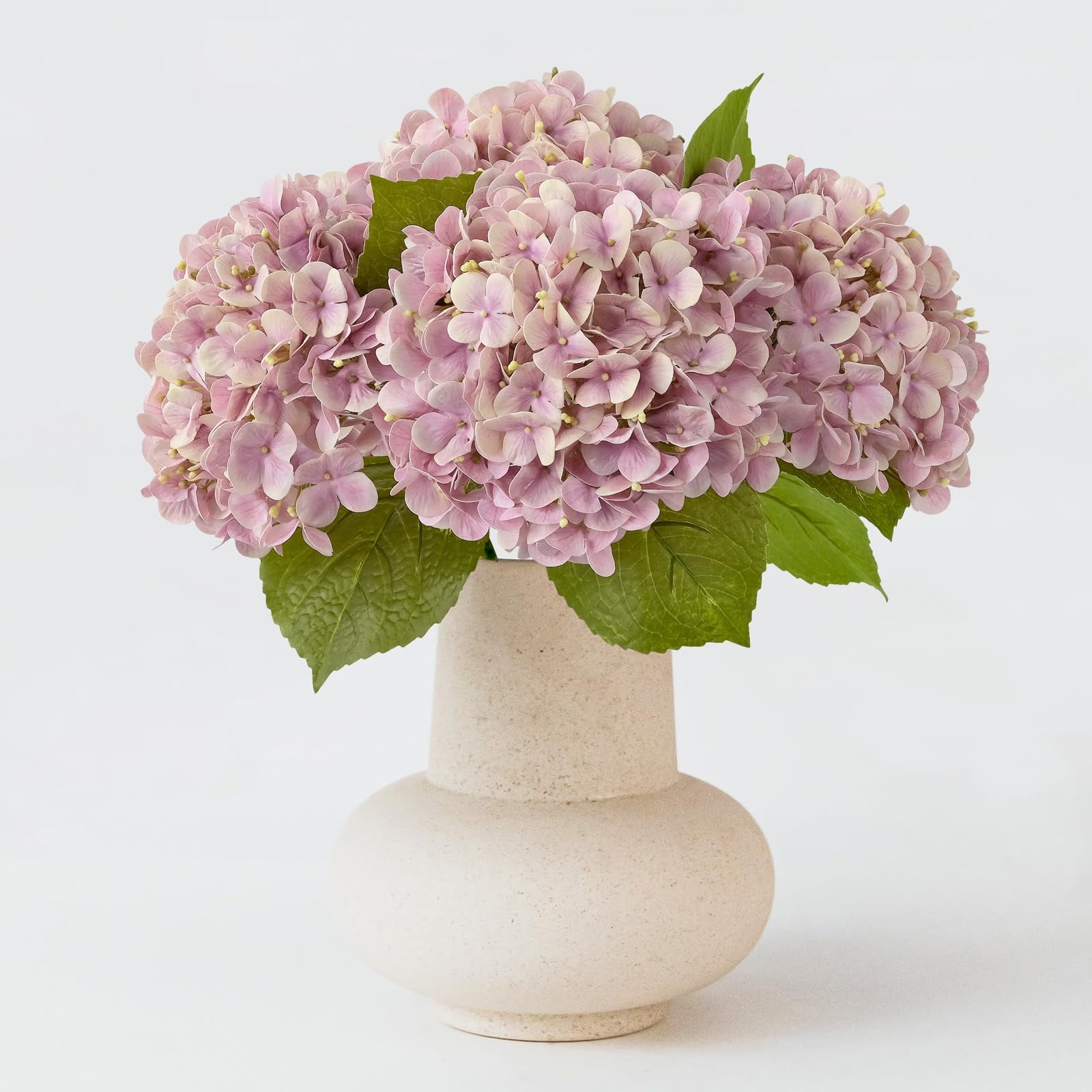 4PCS 20" Latex Real Touch Hydrangea Artificial Flowers Light Pink ...