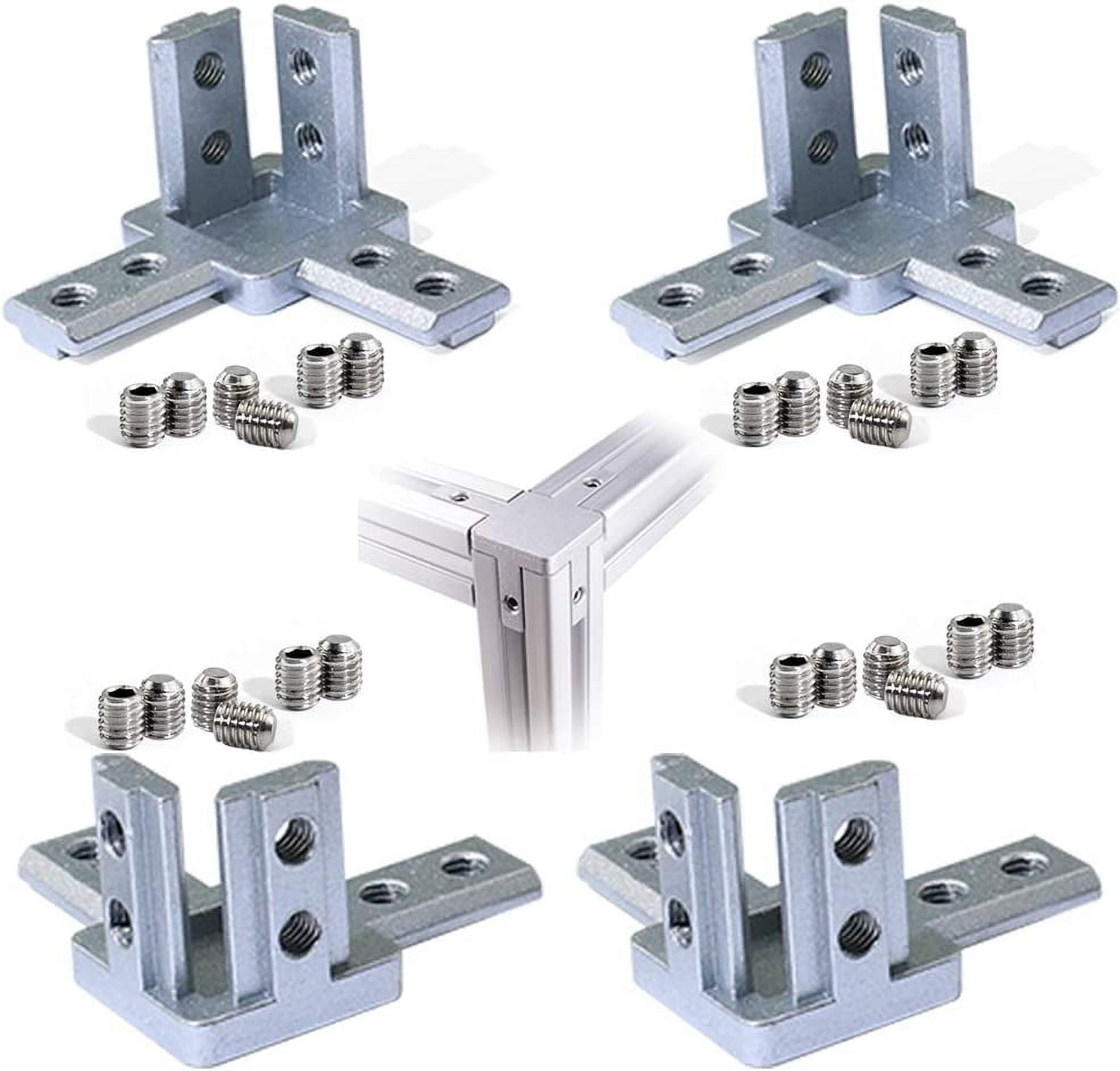 4PCS 2020 / 3030 / 4040 Series 3-Way End Corner Bracket with Screws for ...