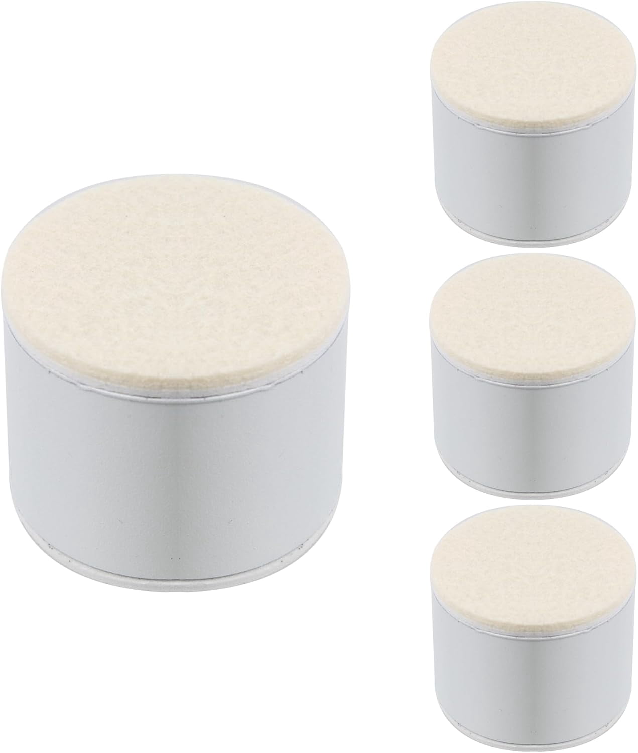 4PCS 2Inch Self-Adhesive Round Furniture Riser, White Carbon Steel Bed ...