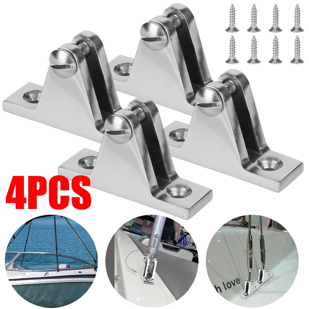 4PCS 316 Stainless Steel Marine Boat Deck Hinge For Bimini Top Fitting ...