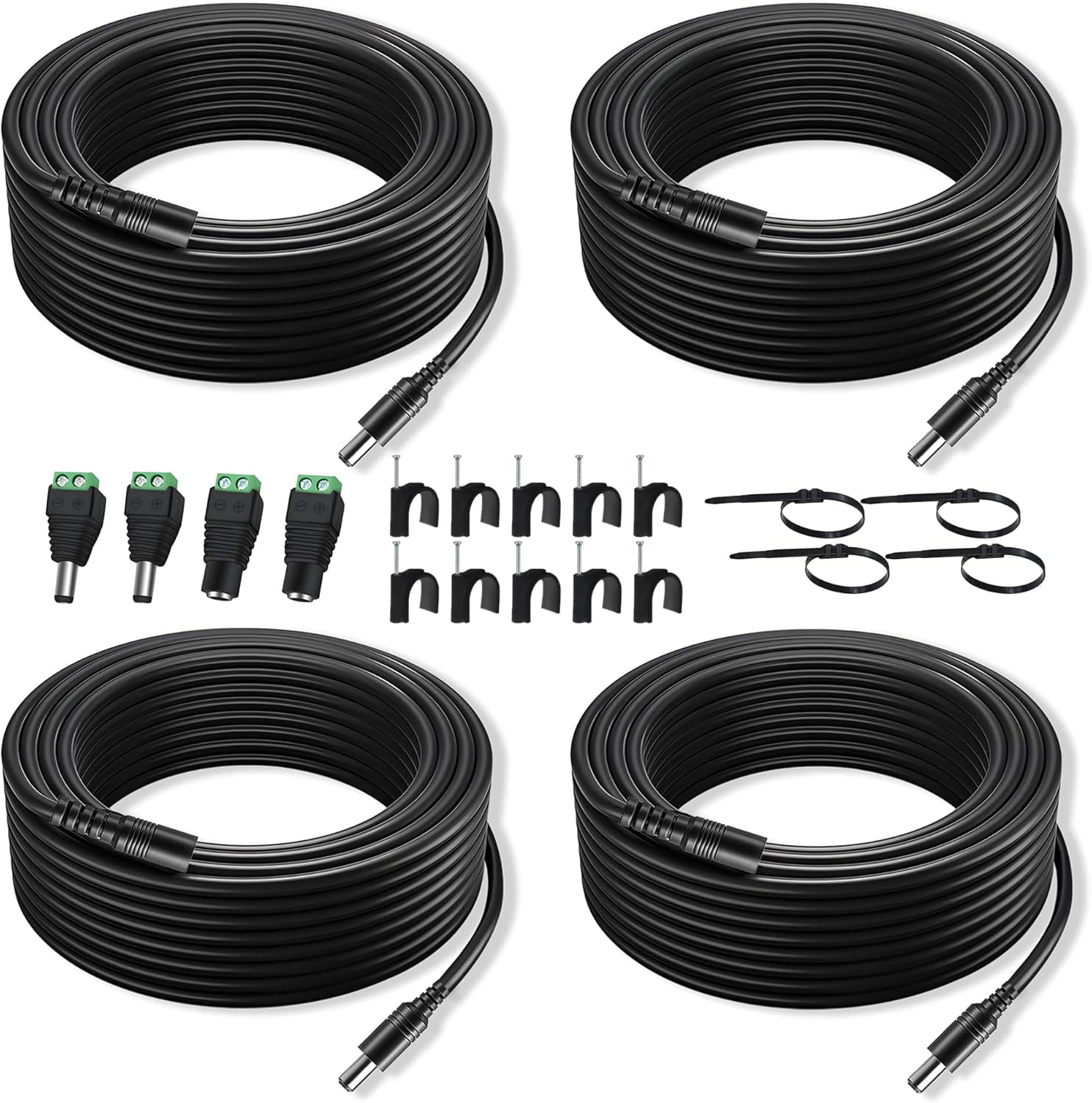 4PCS 33FT(10M) Dc Power Extension Cable, 5.5mm x 2.1mm 12V Dc Extension ...