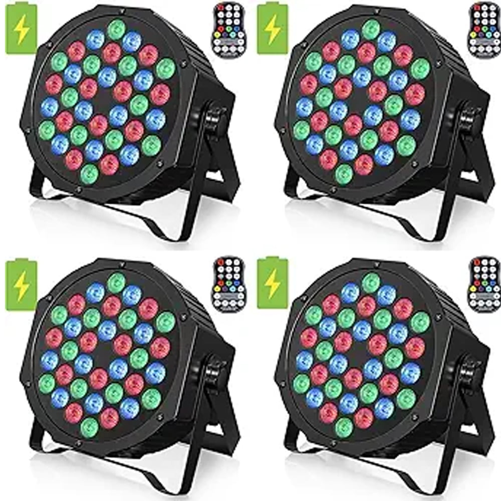 4PCS 36 LED Stage Par Light 7CH DMX Sound Control Up-lighting with ...