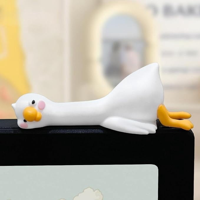 4PCS 3D Goose Figurines - White Resin Monitor Toppers & Desk Decor ...