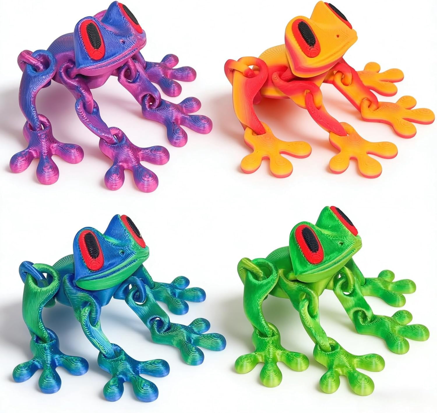 4PCS 3D Printed Magnetic Frog, 3D Printed Frog Fridge Magnets, Funny ...