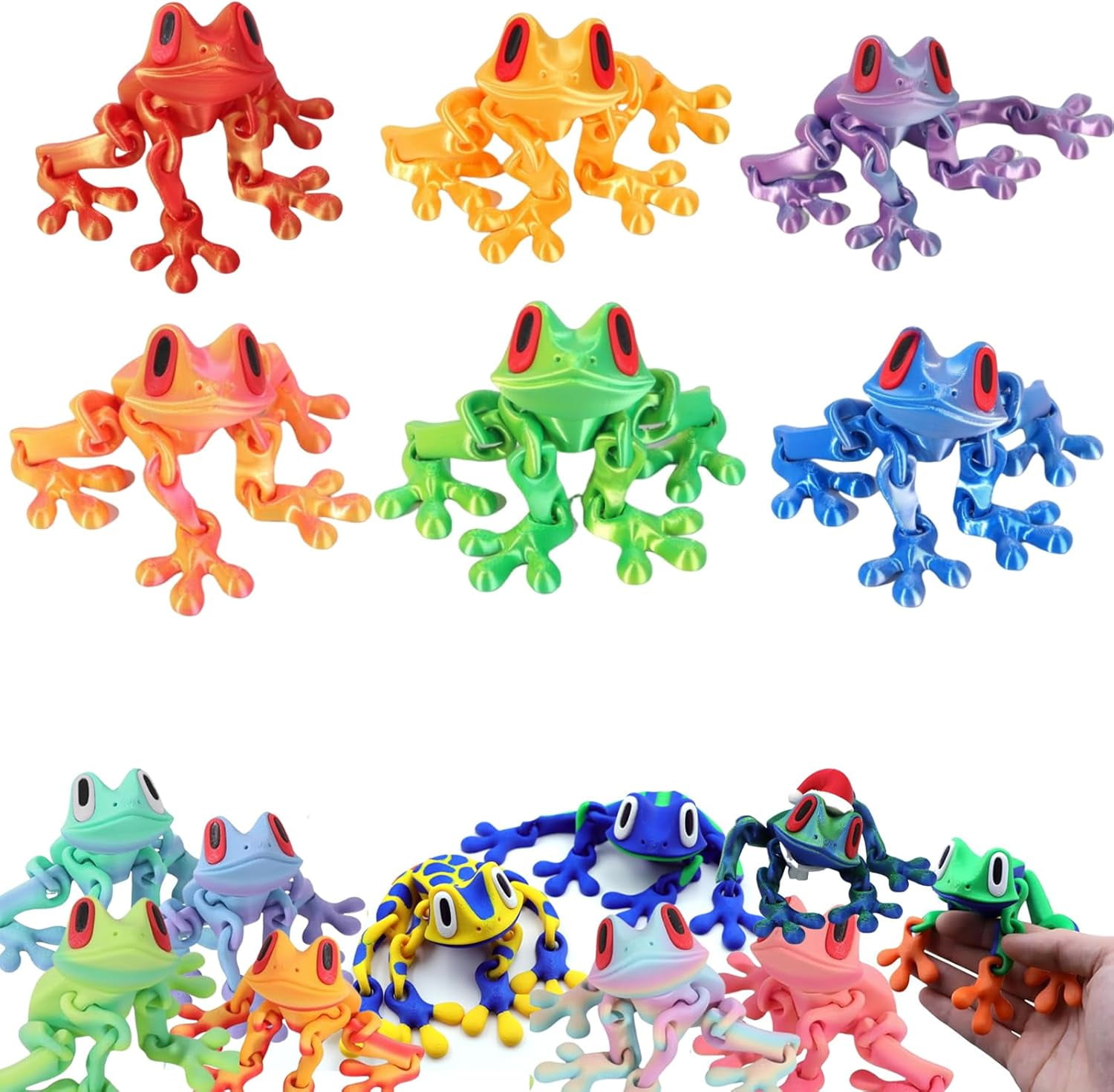 4PCS 3D Printed Magnetic Frog Fridge Magnets,2025 New Realistic ...