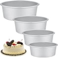4PCS 4/6/8/10 Inch Aluminum Round Cake Pans, Cake Baking Tins with ...