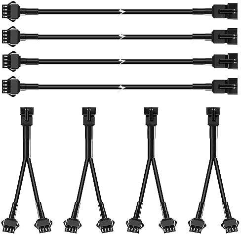 4PCS 40 inch 4Pin Extension Cords and 4PCS 2-Way Splitters for LED ...