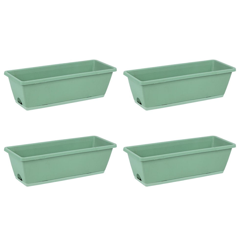 4PCS 42cm Plastic Window Flower Plant Boxes Rectangular Window Box ...