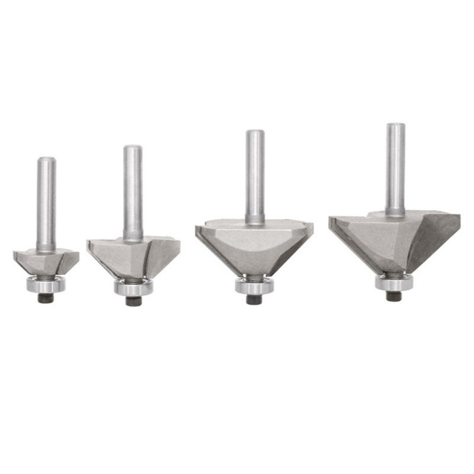 4PCS 45 Degree Chamfer Routers Bit Set Hexagon Shank Edges Bevel ...