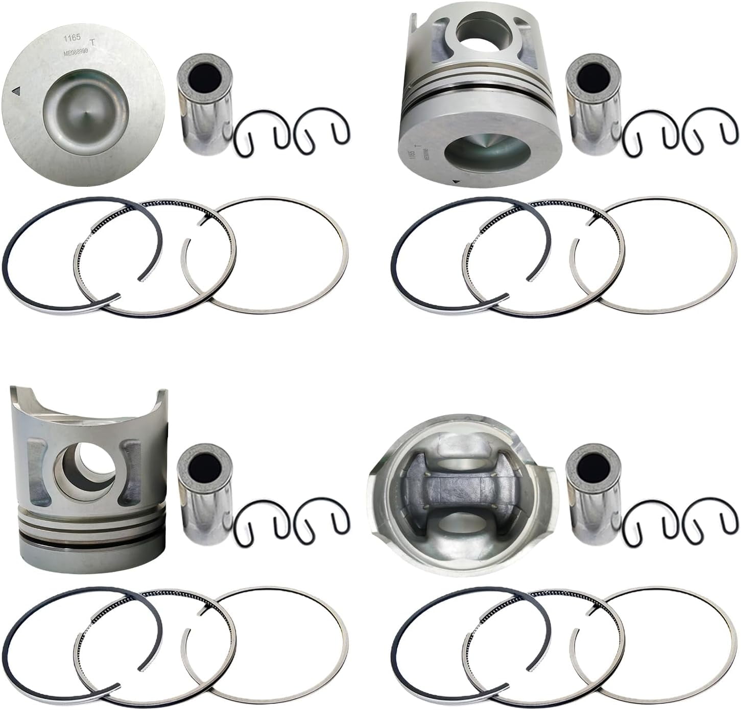 4PCS 4D34 Piston + Piston Rings For Mitsubishi 4D34 4D34T Engine 3.9L ...