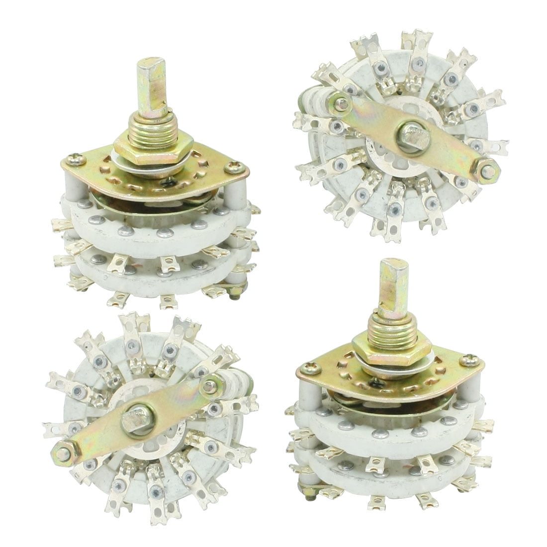 4PCS 4P5T 4 Pole 5 Way Double Deck 24Pin Band Channael Rotary Switch ...