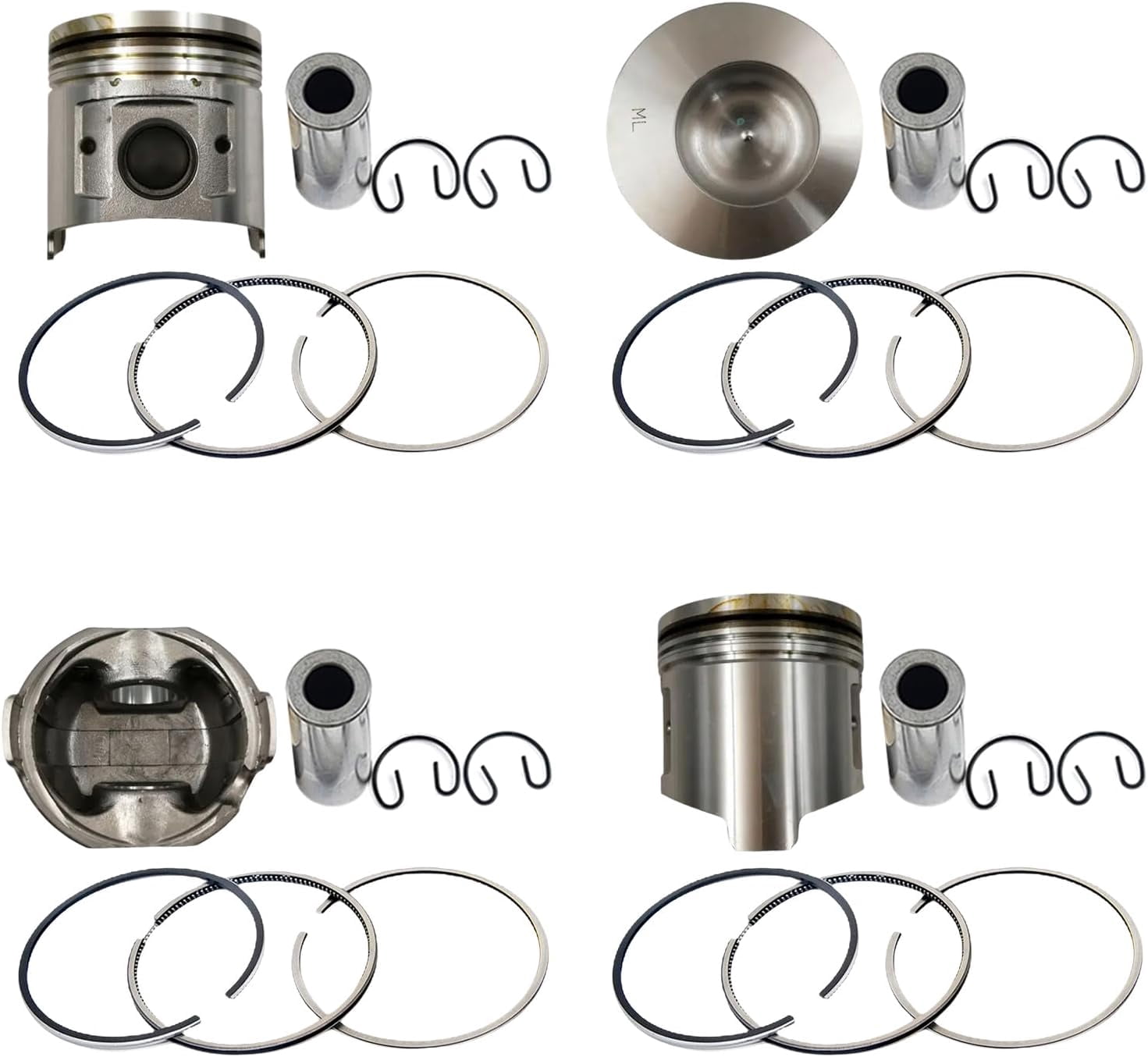 4PCS 4TNE98 Piston+Piston Rings For Yanmar 4TNE98 4TNE98-DI Engine For ...