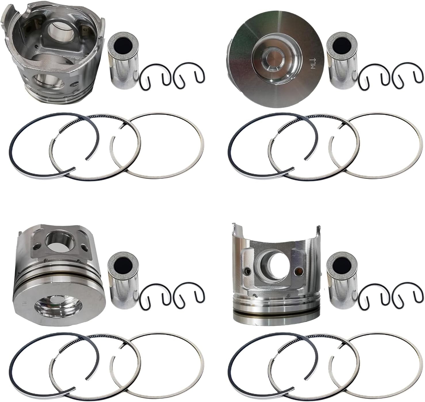 4PCS 4TNV94 Piston+Piston Rings 129906-22080 12990622080 for Yanmar ...