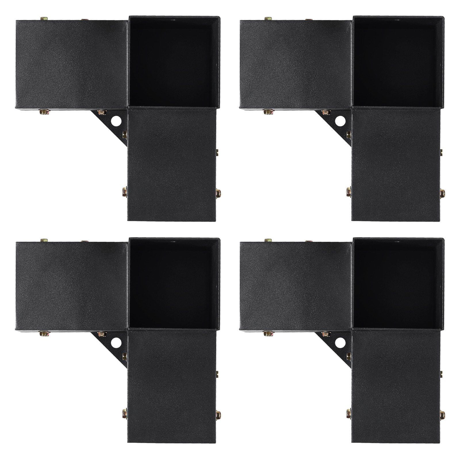 4PCS 4x4 Post Bracket Kit, 3-Way Heavy Duty Corner Brace for 4x4 Wood ...