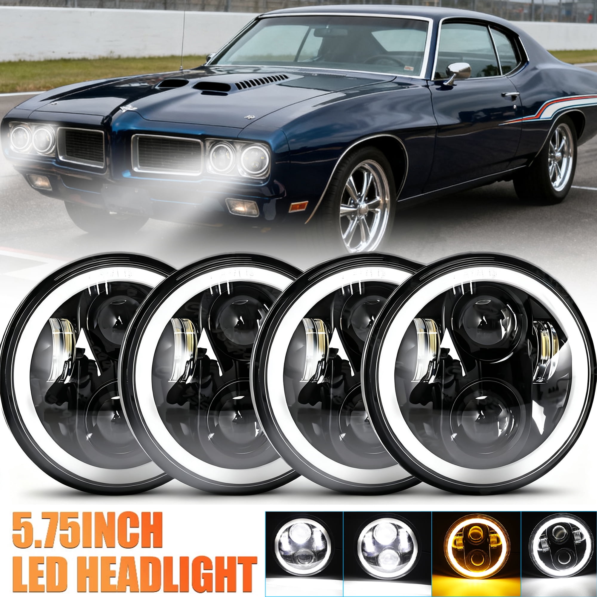 4PCS 5.75" (5-3/4") Projector LED Headlights (H5001/H5006) - Fit ...