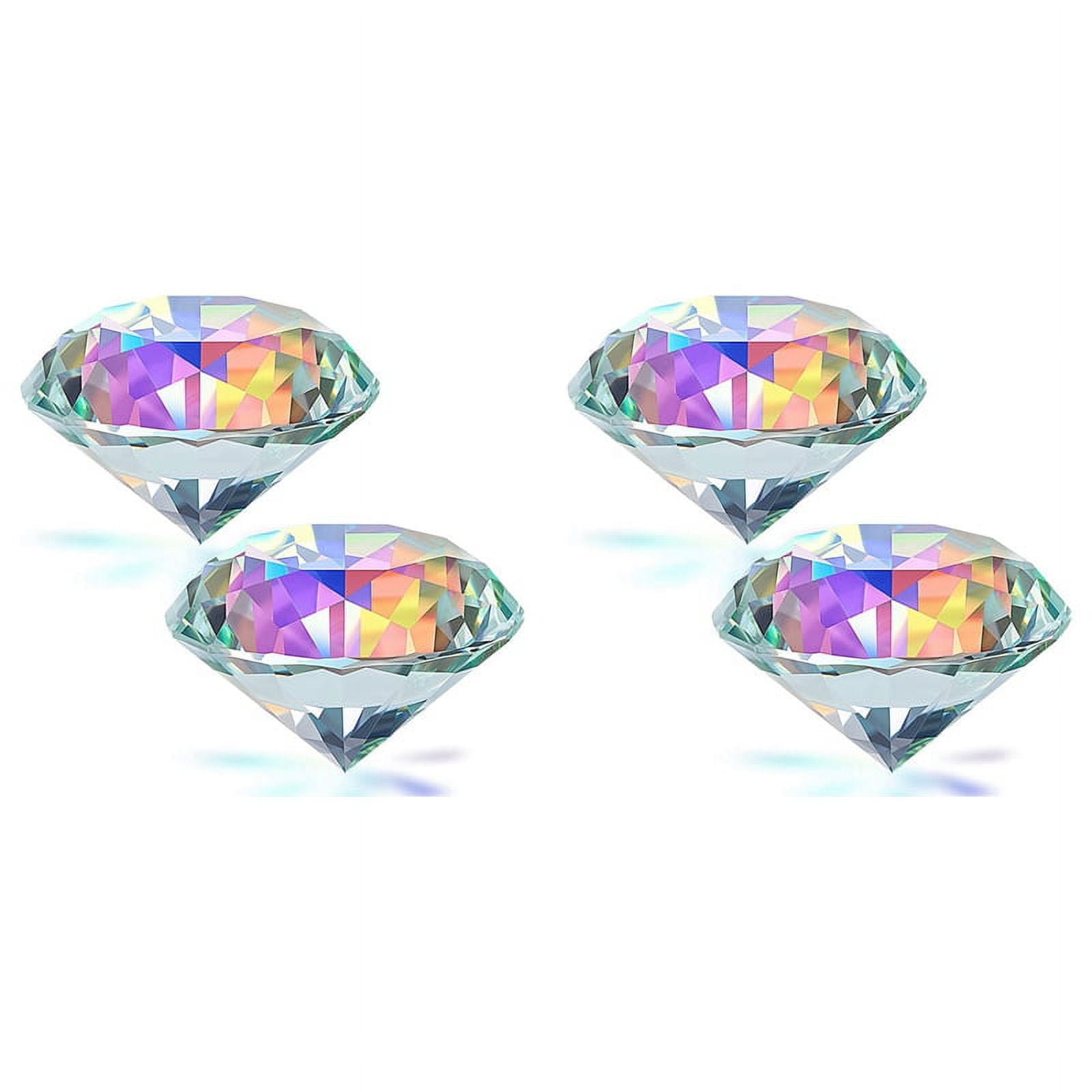 4PCS 50 mm/ 2 Inch AB Color Faceted Crystal Rainbow Paperweight Crystal ...