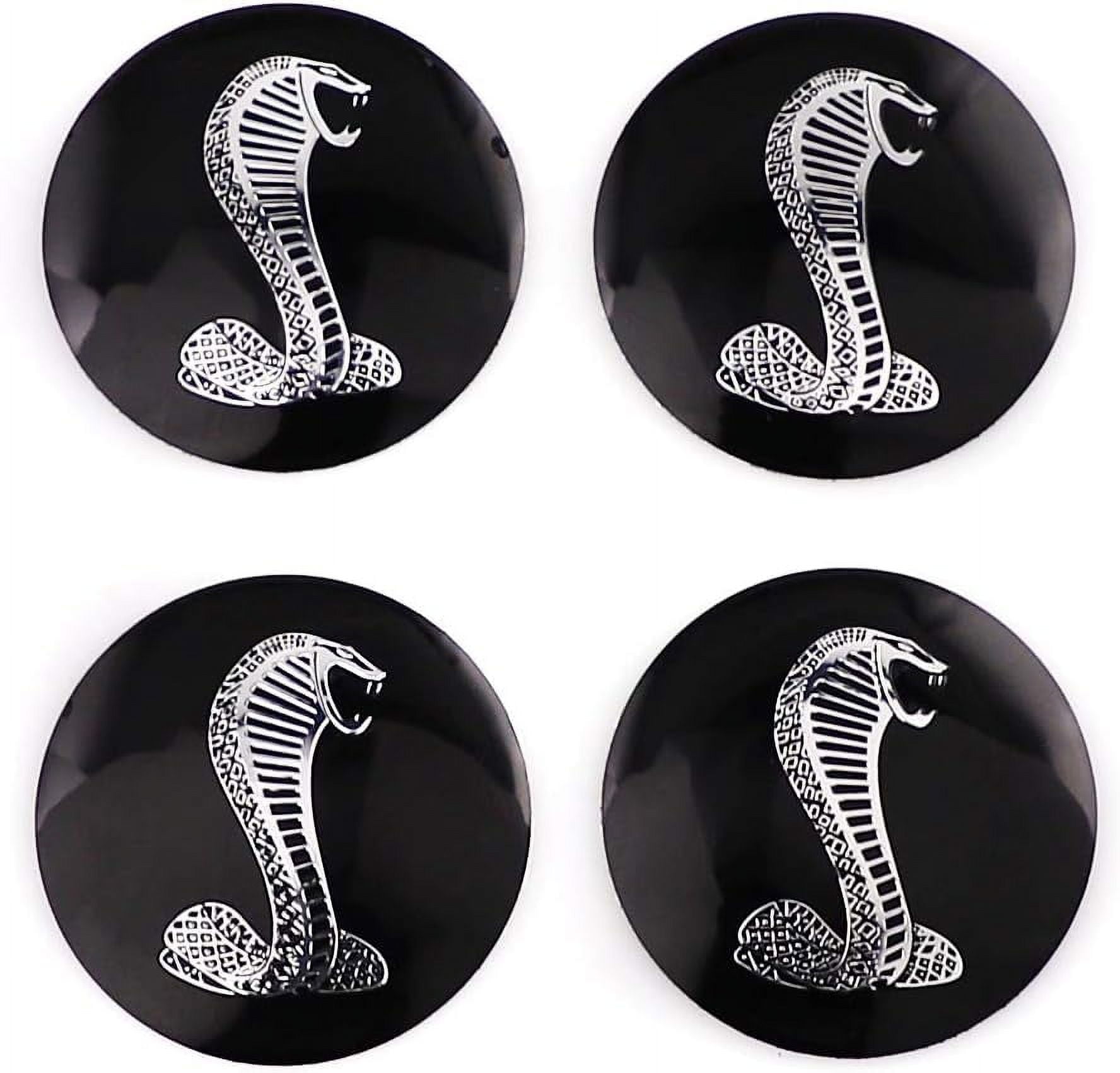jdmotive 56mm Wheel Hub Caps Cobra Snake Logo, Black Aluminum Alloy ...
