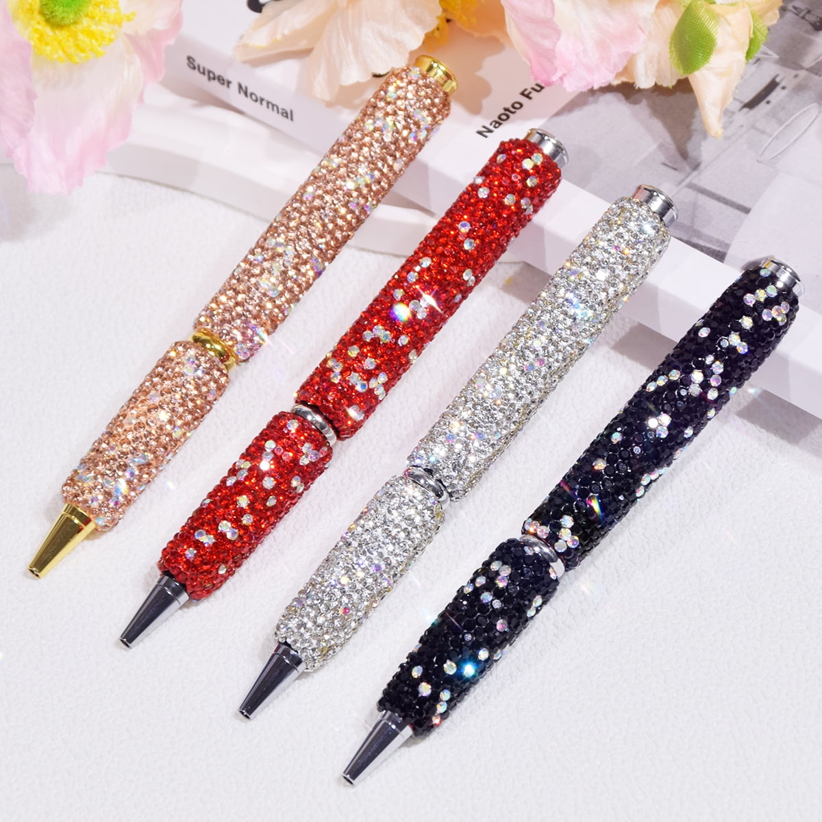 4PCS/5PCS Rhinestone Ballpoint Pens Set, Sparkly Colorful Writing Pens ...
