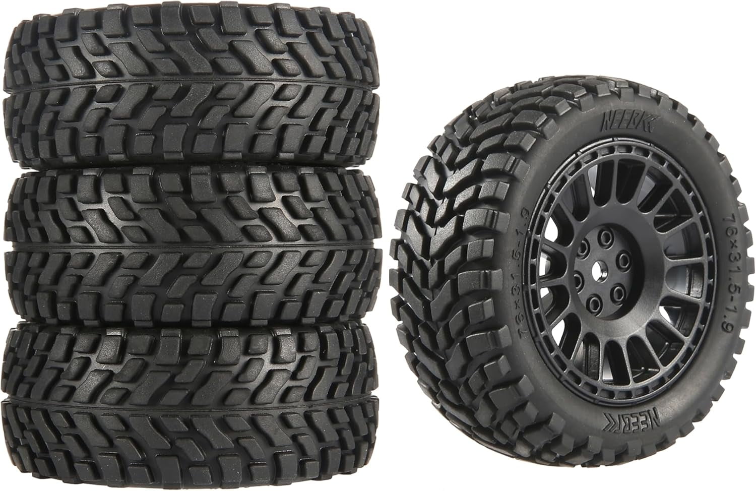 4PCS 76mm/2.99inch RC Rally Car Tyres 12mm Hex Hub Rubber Tires ...