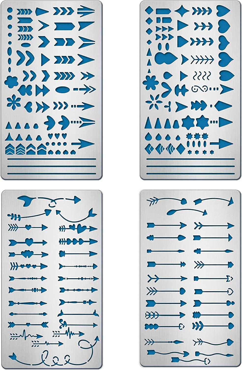 4PCS 7x4 Inch Arrow Pattern Metal Stencils Diary Decoration Theme ...