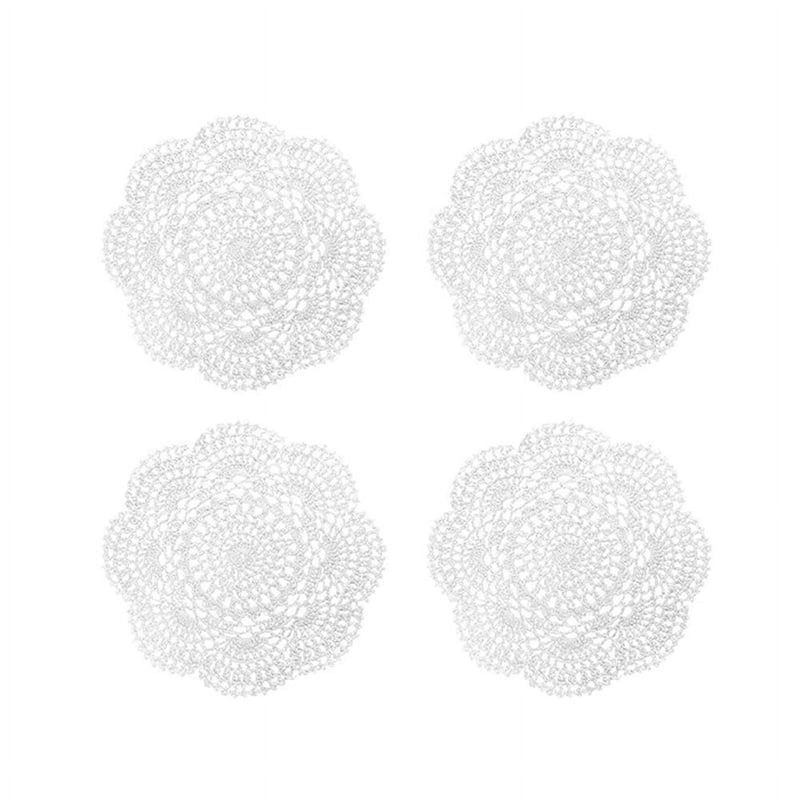 4PCS 8.6 Inch Doilies Crochet Round Lace Doily Handmade Placemats ...