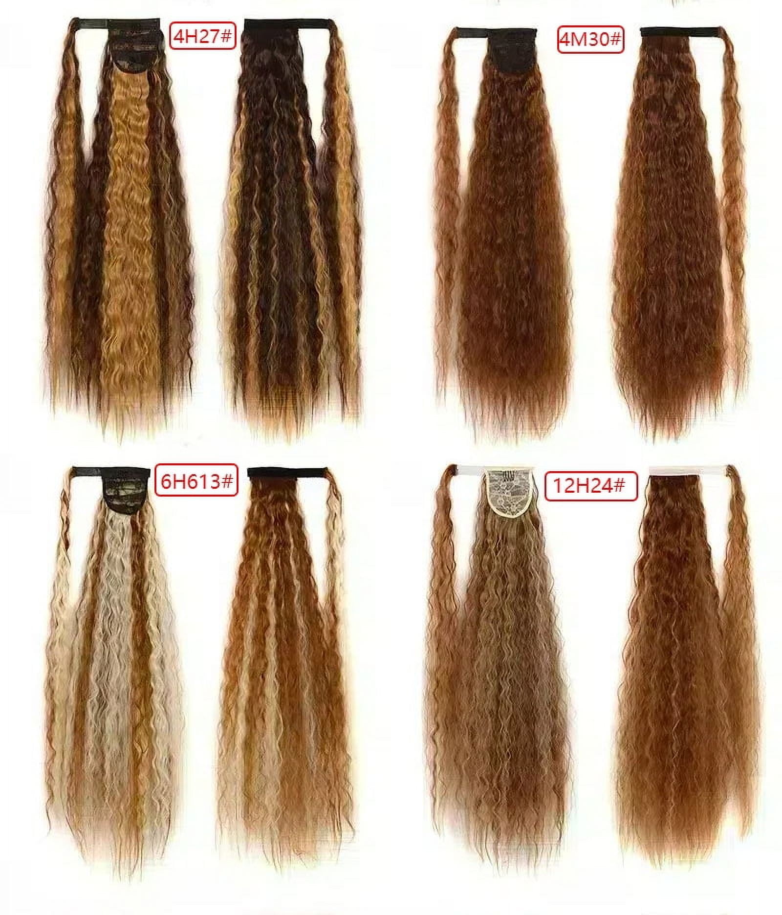 4PCS 85cm Velcro corn perm ponytail Extended corn perm ponytail,4 ...