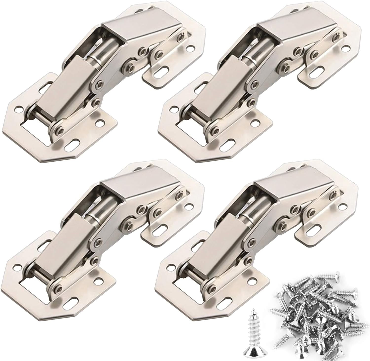 TuseyRxln 4PCS 90 Degree Cupboard Door Hinge with Screw Damper Piston ...