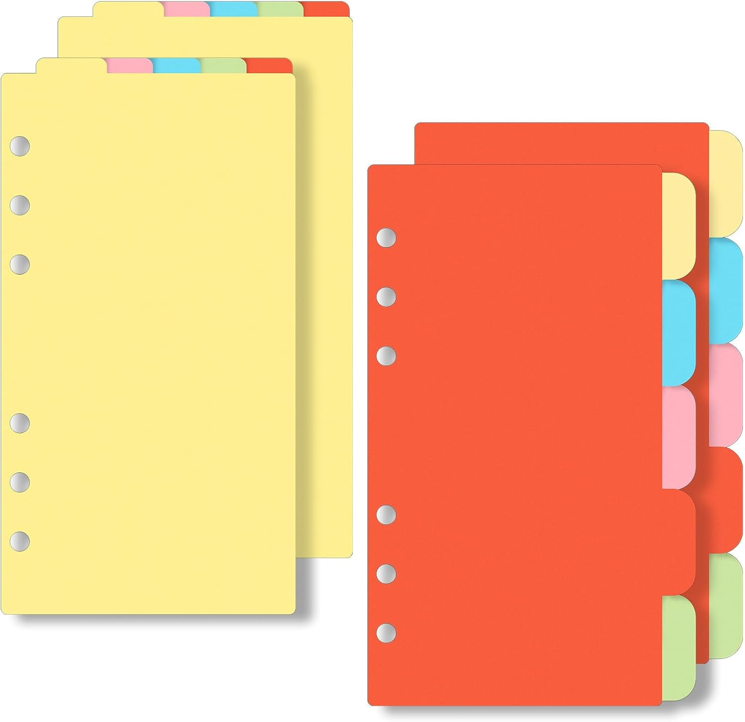 4PCS A6 Dividers with Tabs 6 Hole, Notebook Tabs, 2 Sets Vertical ...