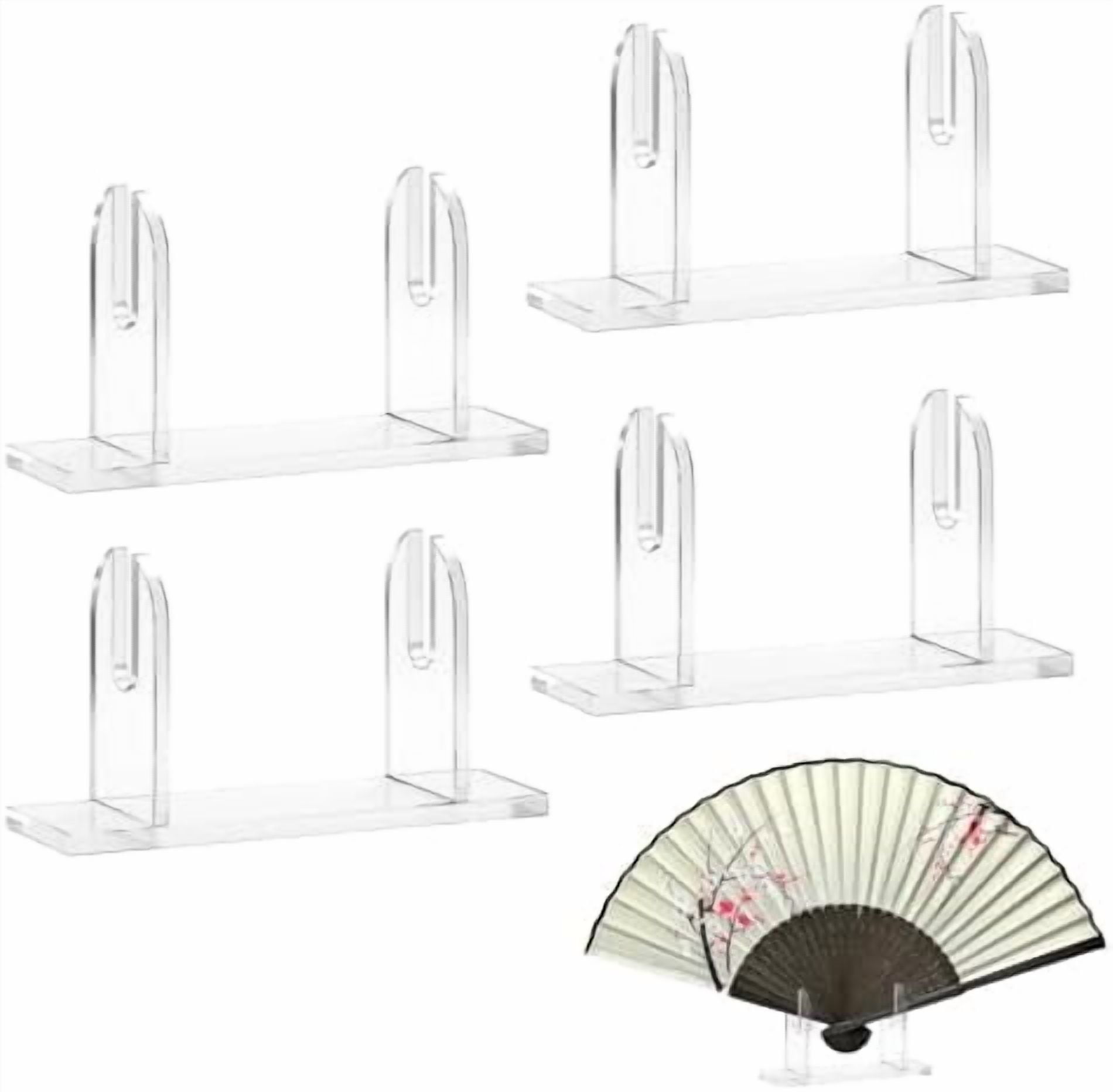 4PCS Acrylic Fan Display Stand - Clear Fans Easel Stand, Folding ...