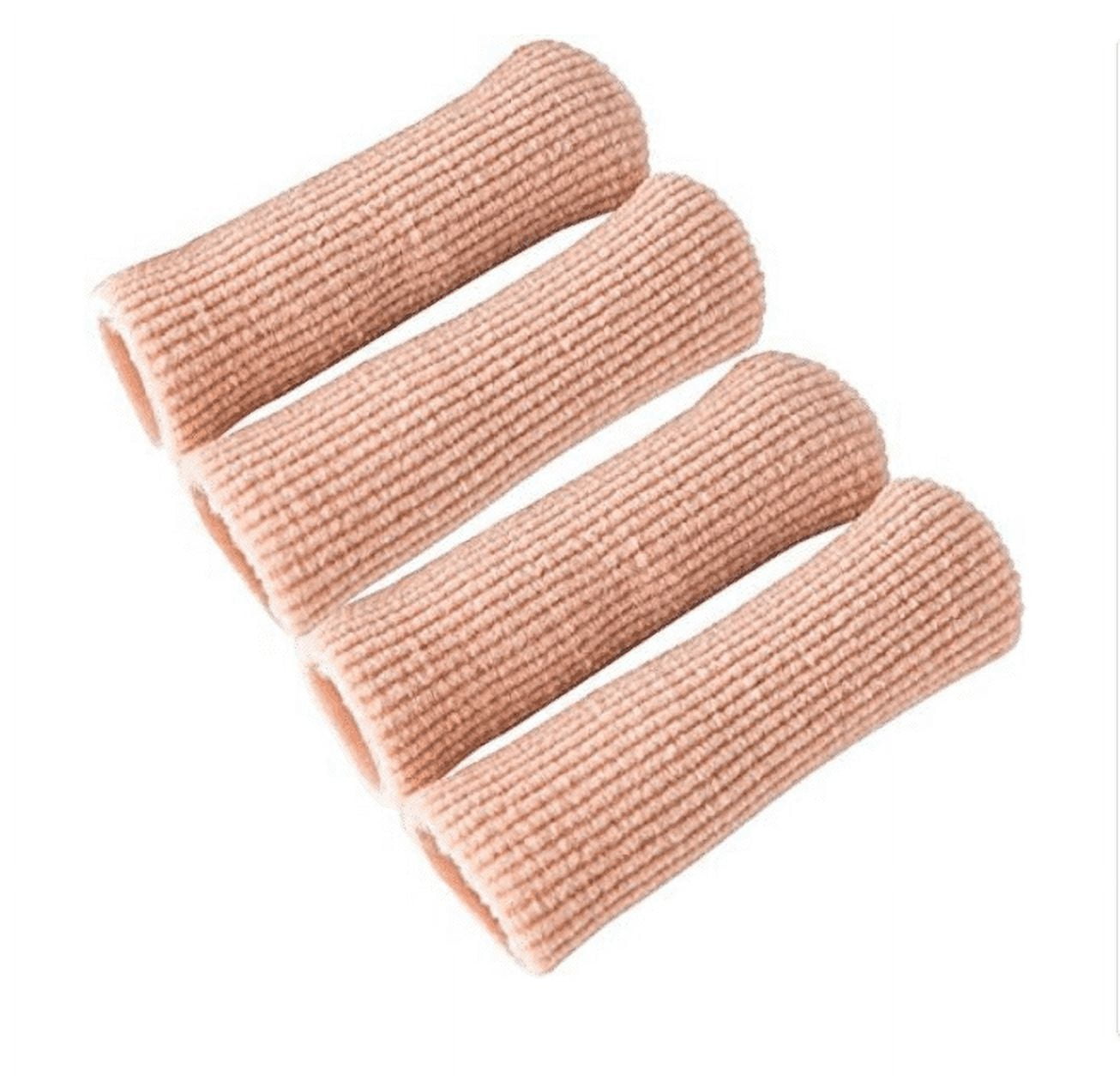 4PCS Adjustable Fabric Lined Gel Toe Covers Sleeves Protect Ribbed Knit ...