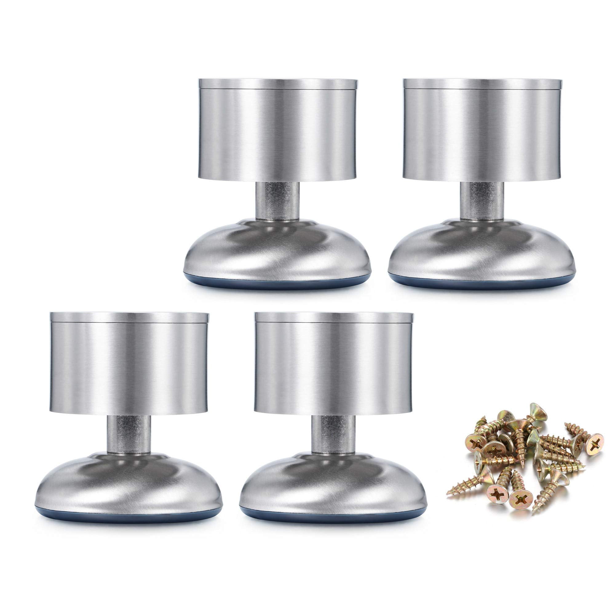 4PCS Adjustable Metal Furniture Legs - Stainless Steel Round Cabinet ...