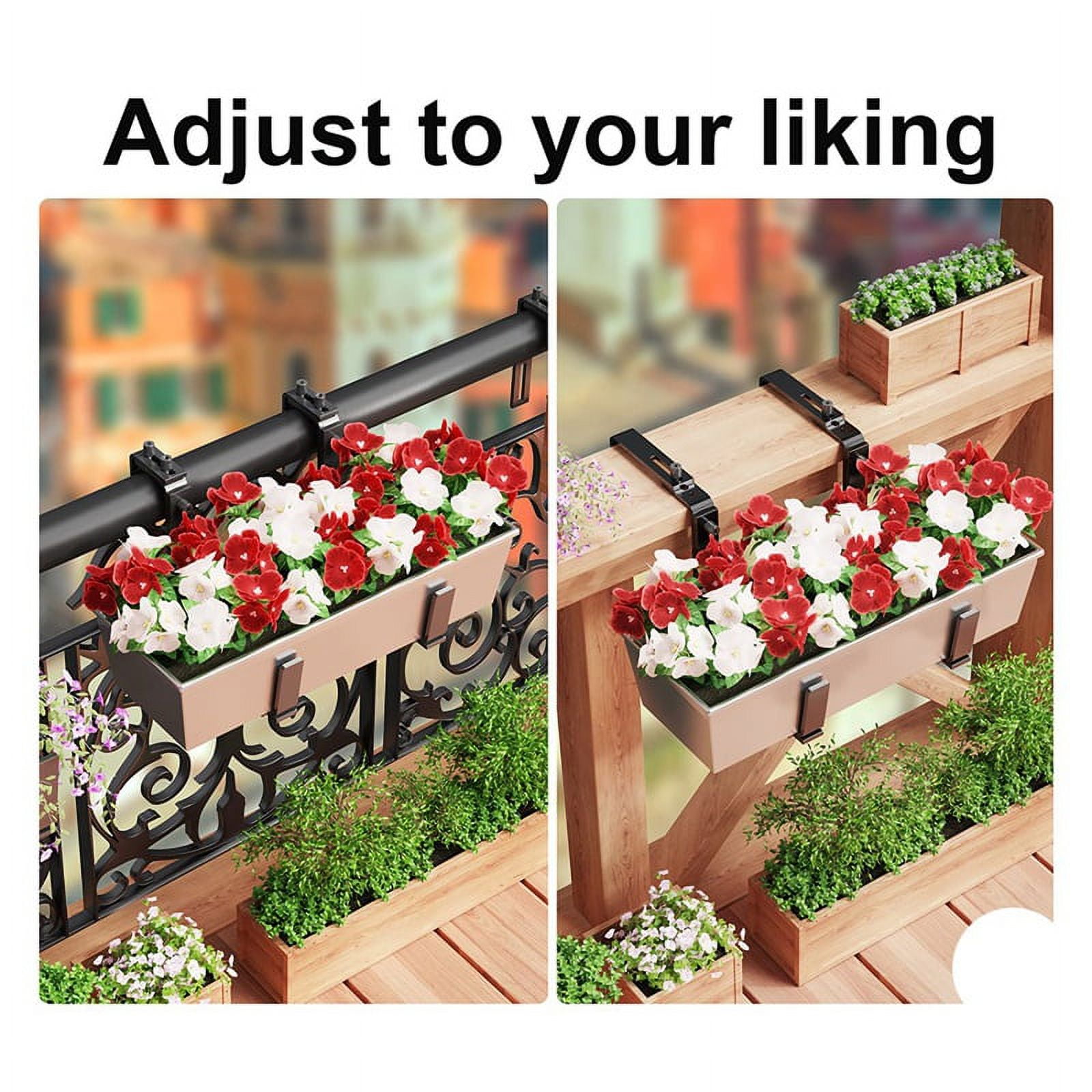4PCS Adjustable Planter Box Bracket (6 to 12.5 Inches) for Flower Box ...