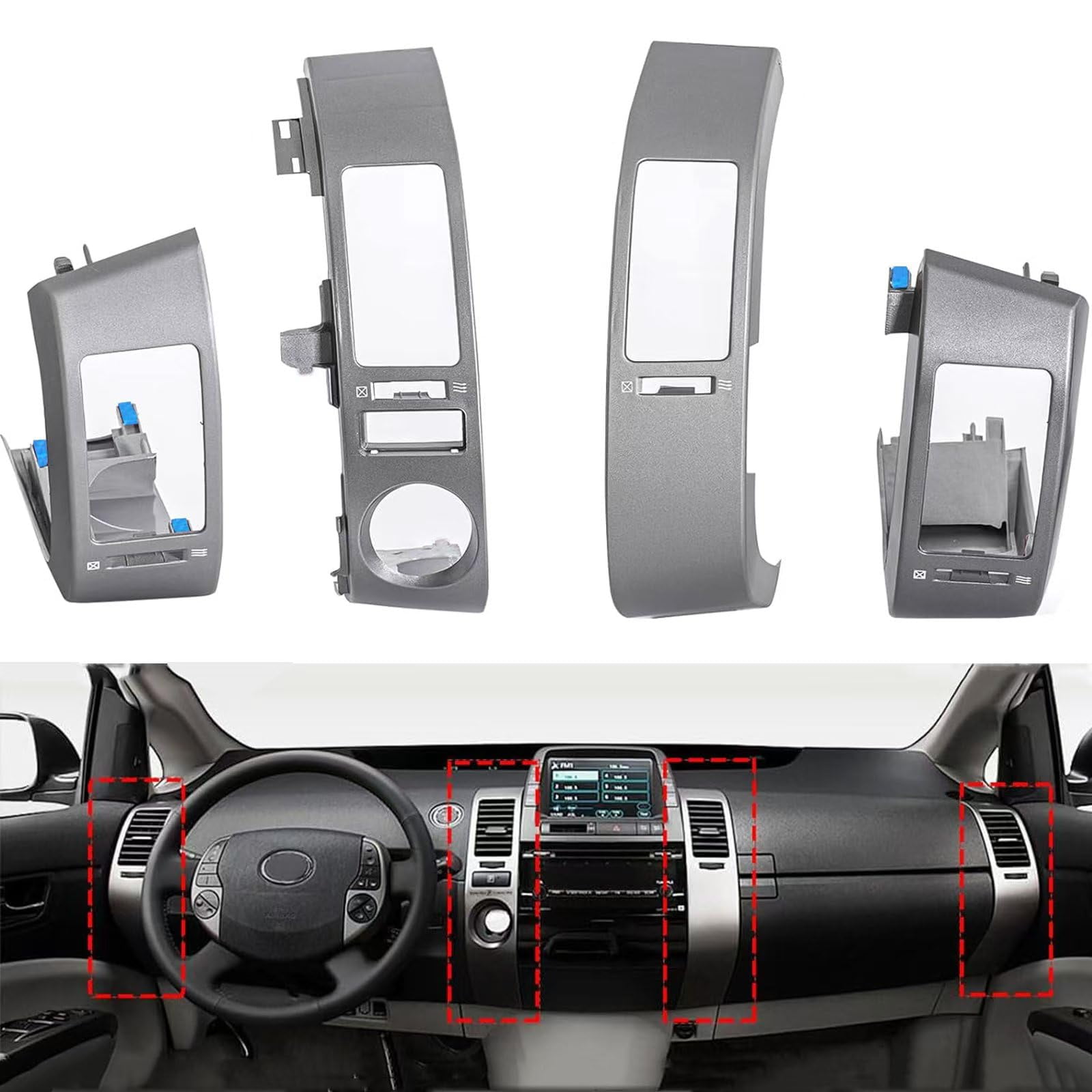 4PCS Air Vent Panel Trim fit for Toyota 1.5L 2004 2005 2006 2007 2008 ...